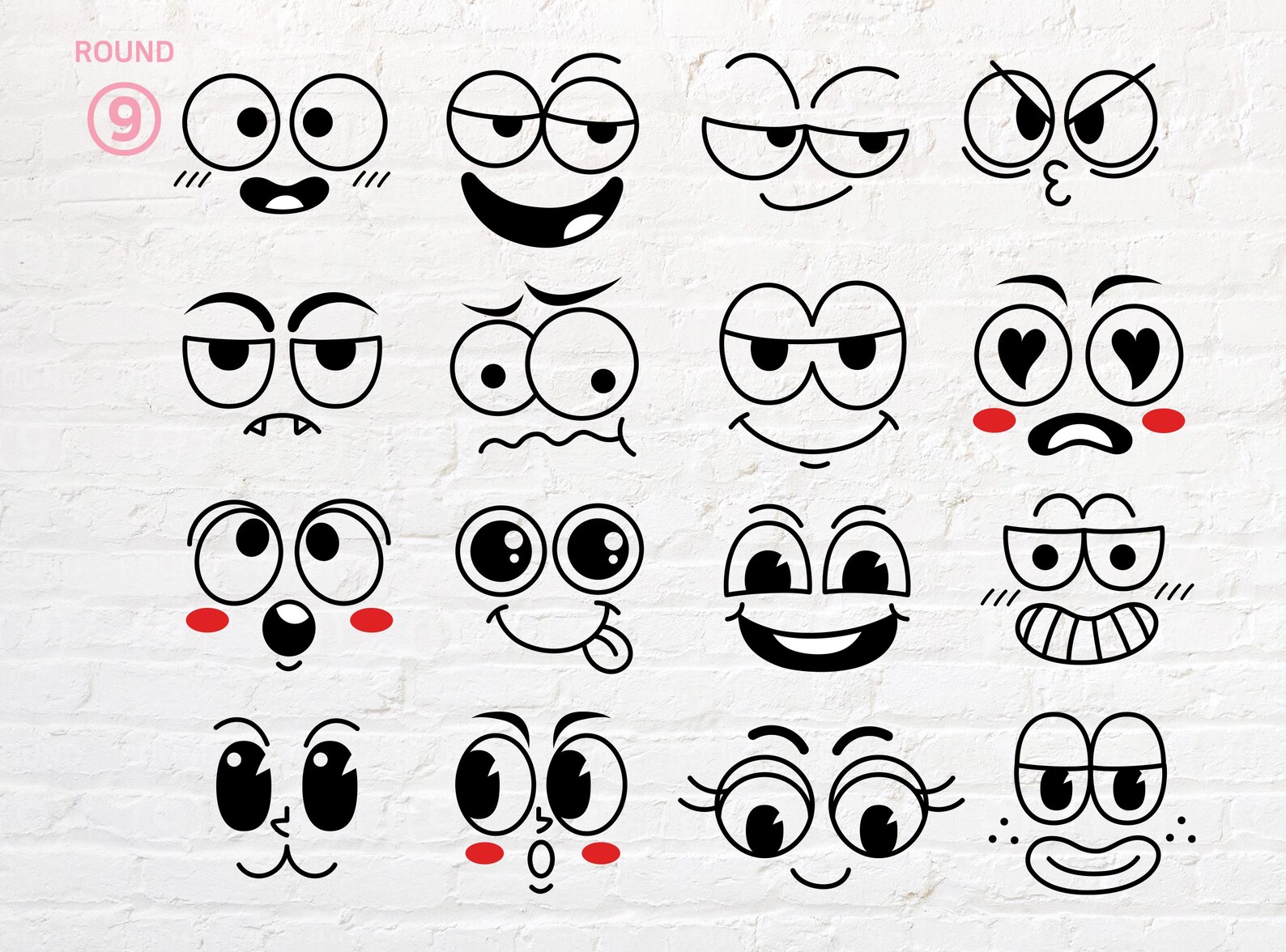 Face Expression Svg, Cartoon Face Svg, Png, Eps, Pdf - Etsy