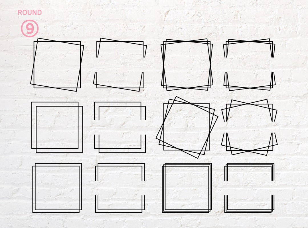 Double Line Square Svg, Png, Dxf, Eps, Pdf - Etsy