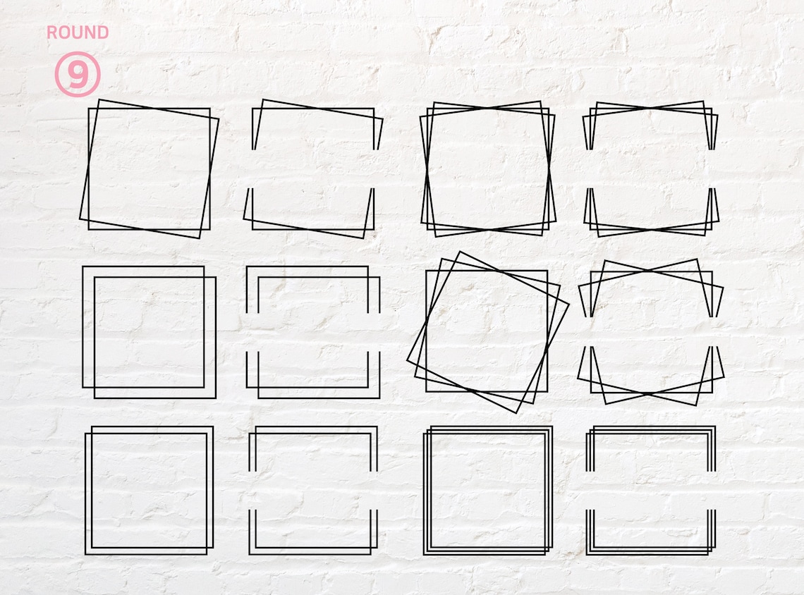 Double Line Square Svg, Png, Dxf, Eps, Pdf - Etsy