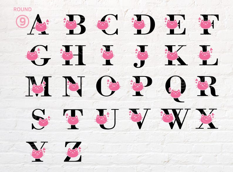 Cat Monogram Svg, Cat Alphabet Svg, Png, Dxf, Eps, Pdf - Etsy