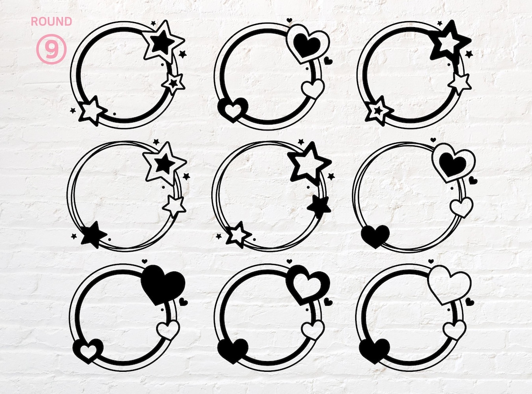 Heart Frame Svg, Heart Outline Svg, Star Frame Svg, Star Outline Svg ...