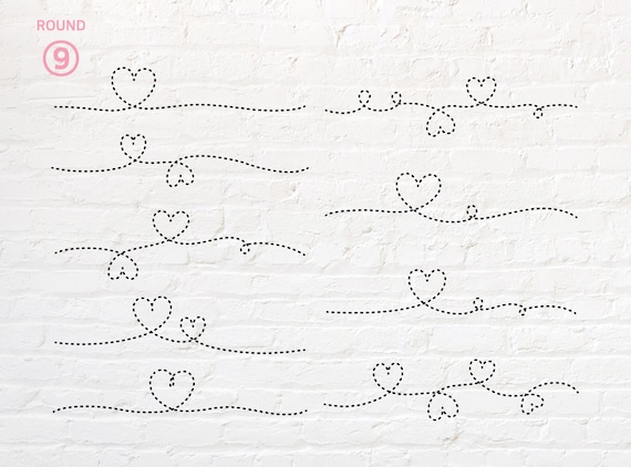 Heart Dotted Line Svg Heart Outline Svg Png Dxf Eps Pdf - Etsy