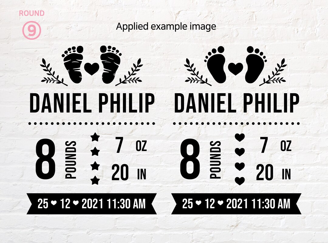 Baby Birth Stats Svg, Birth Stats Baby Foot Svg, Png, Dxf, Eps, Pdf - Etsy