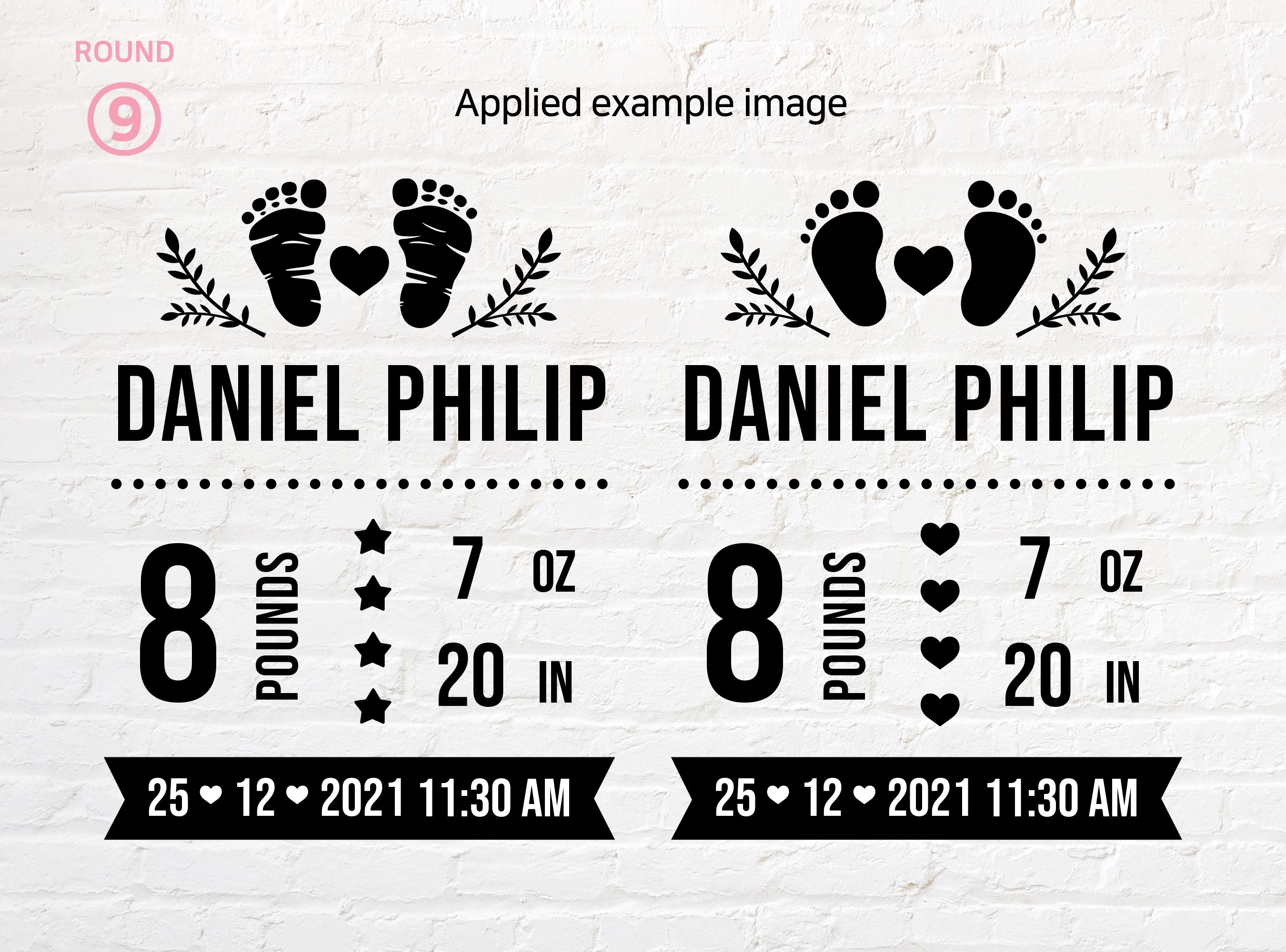 Baby Birth Stats Svg, Birth Stats Baby Foot Svg, Png, Dxf, Eps, Pdf - Etsy