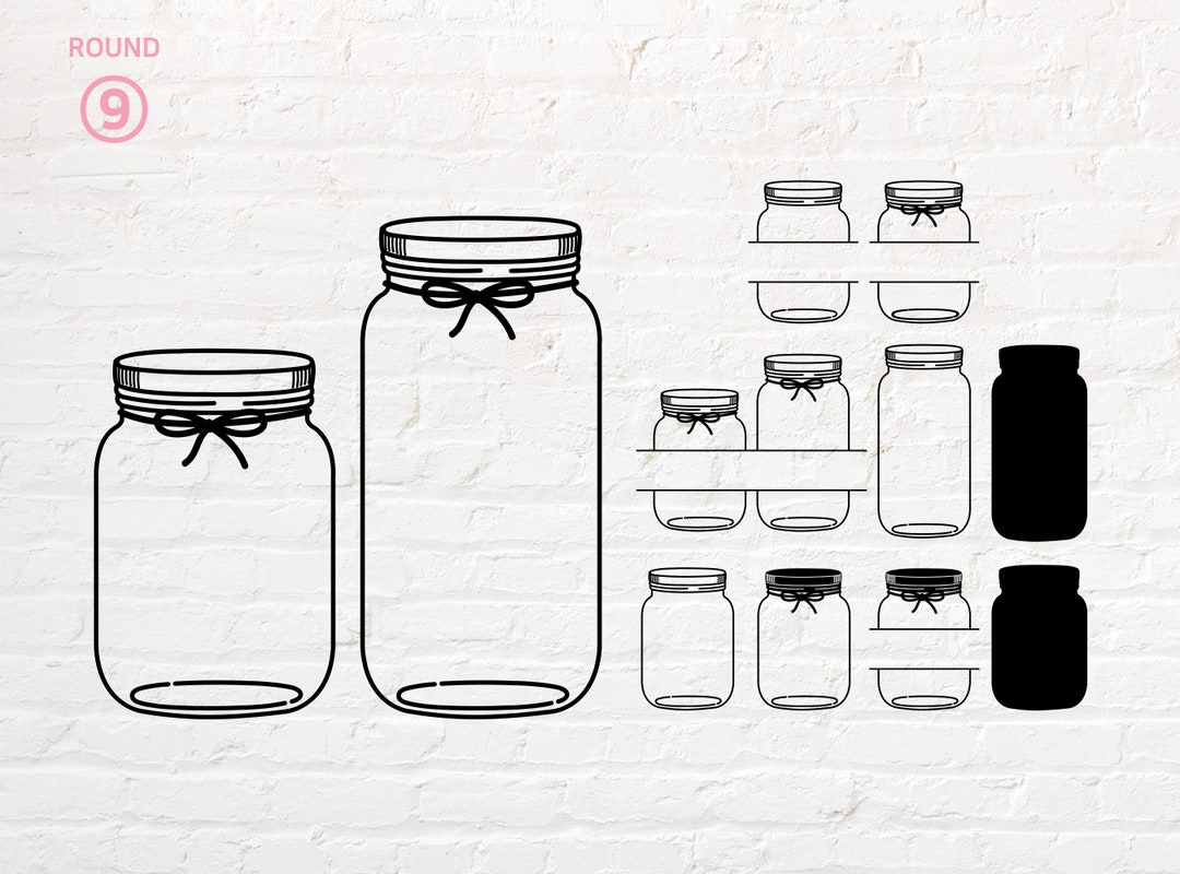 Mason Jar Svg, Mason Jar Split Svg, Png, Dxf, Eps, Pdf - Etsy