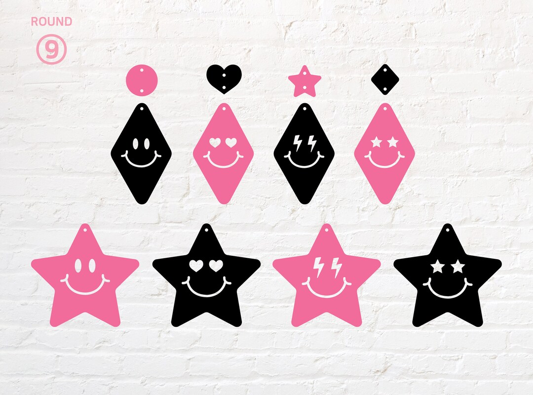 Smile Earring Svg, Png, Dxf, Eps, Pdf - Etsy