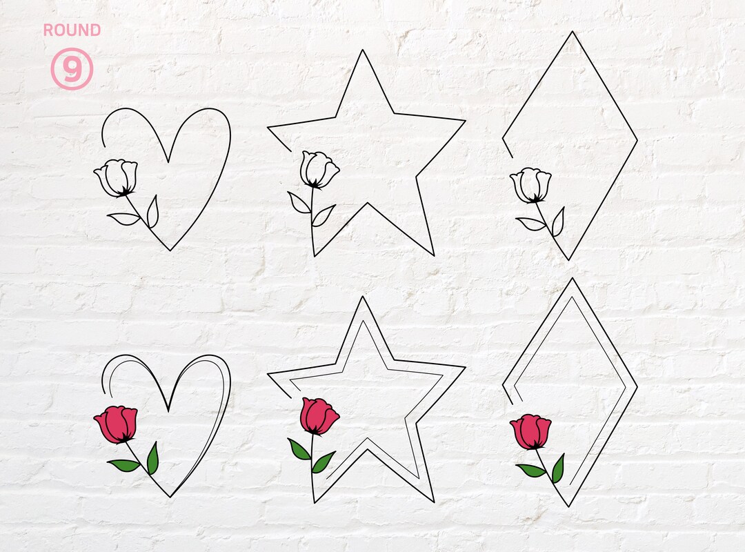 Rose Frame Svg, Png, Dxf, Eps, Pdf - Etsy