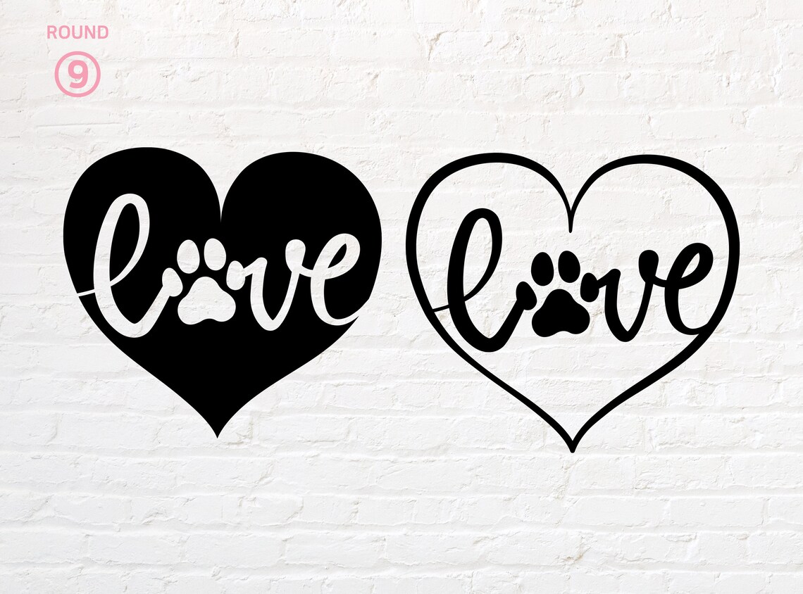 Paw Heart Svg Png Dxf Eps Pdf - Etsy