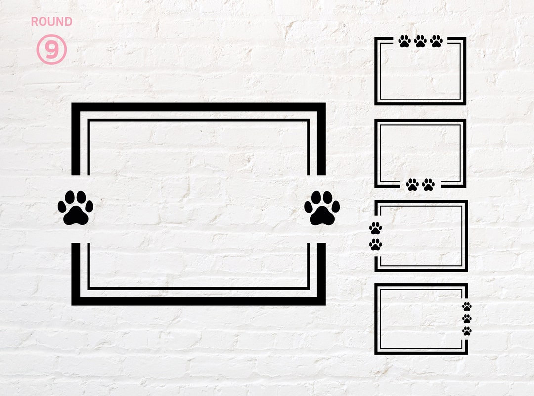 Dog Paw Frame Svg, Dog Paw Rectangle Svg, Png, Dxf, Eps, Pdf - Etsy