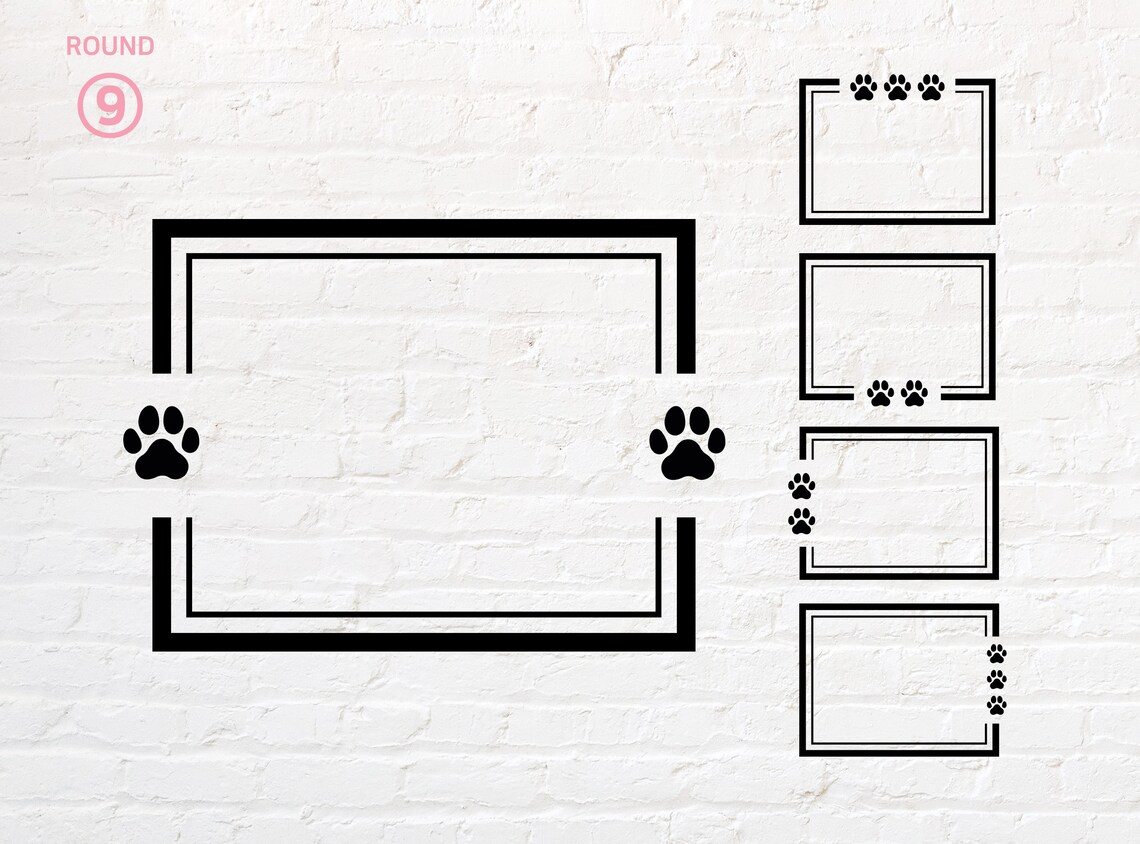 Dog Paw Frame Svg, Dog Paw Rectangle Svg, Png, Dxf, Eps, Pdf - Etsy