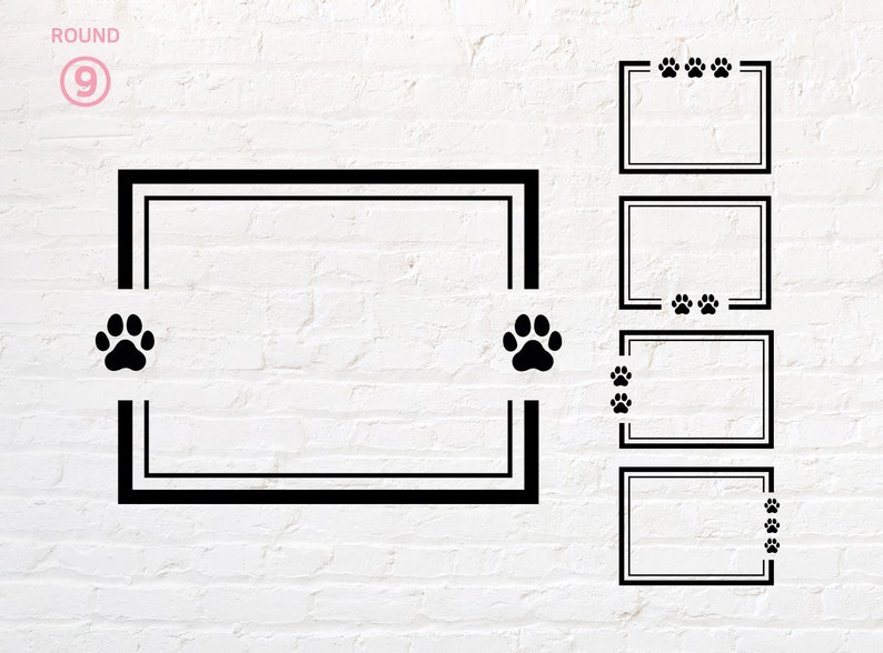 Dog Paw Frame Svg, Dog Paw Rectangle Svg, Png, Dxf, Eps, Pdf - Etsy