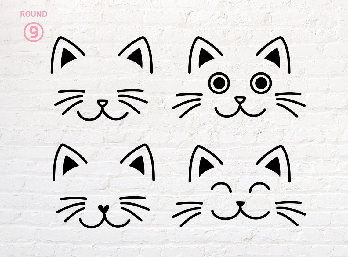 Cat Face Svg, Png, Dxf, Eps, Pdf - Etsy