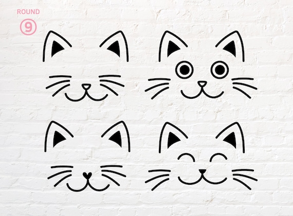 Cat Face Svg Png Dxf Eps Pdf Etsy Canada