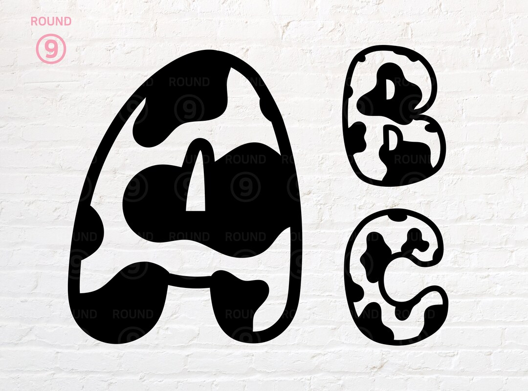 Cow Font Svg, Bubble Cow Font Svg, Png, Dxf, Eps, Pdf - Etsy