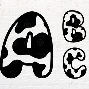 Cow Font Svg, Bubble Cow Font Svg, Png, Dxf, Eps, Pdf - Etsy