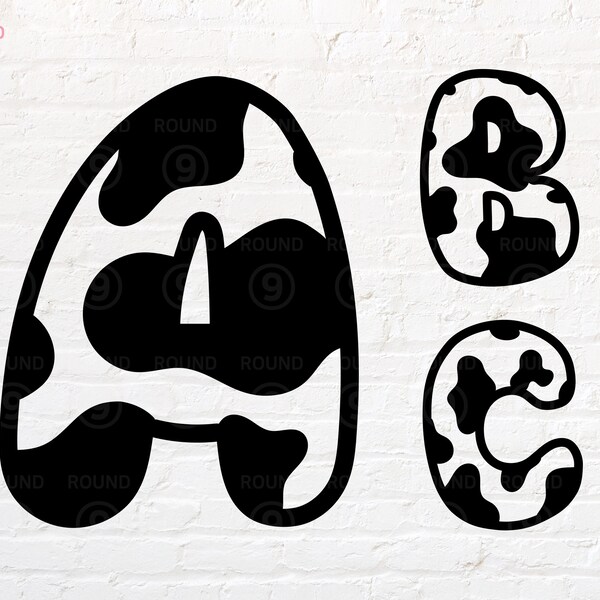 Bubble Cow Font Svg - Etsy
