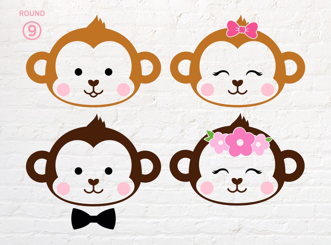Monkey Face Svg, Png, Dxf, Eps, Pdf - Etsy