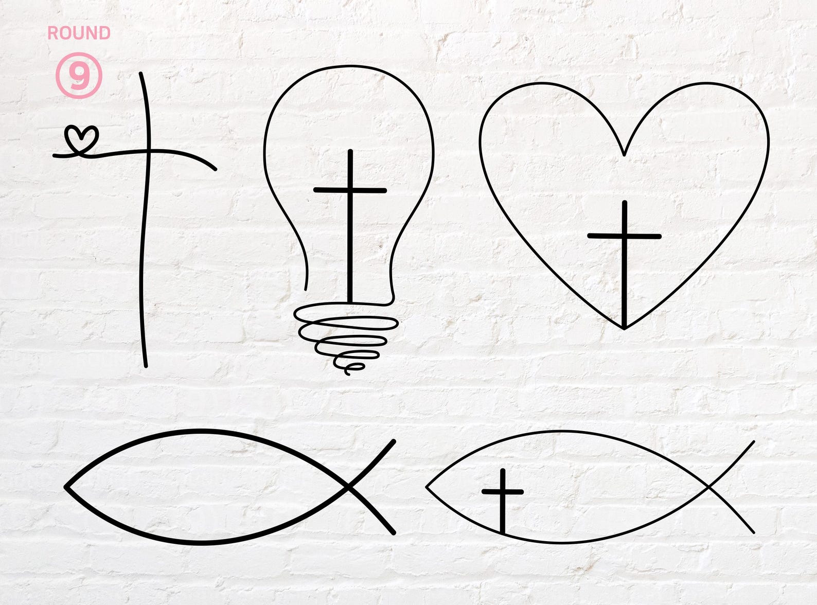 Love Cross Svg, Heart Cross Svg, Lightbulb Cross Svg, Christian Fish ...