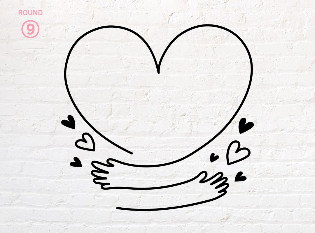 Hug Heart Frame, Png, Dxf, Eps, Pdf - Etsy