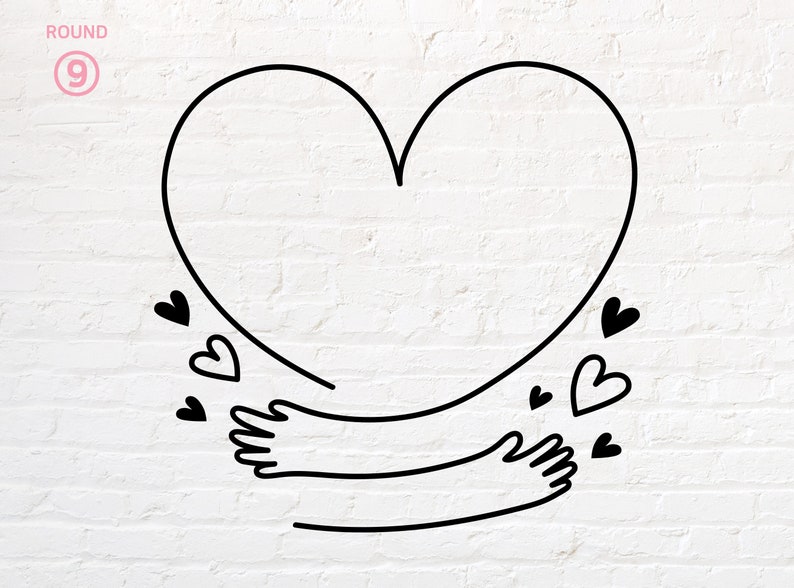 Hug Heart Frame, Png, Dxf, Eps, Pdf - Etsy