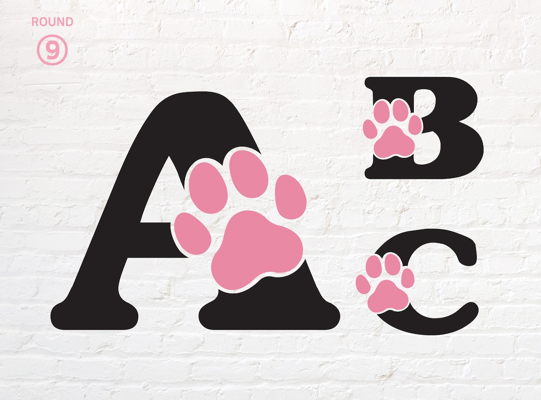 Dog Paw Monogram Svg, Alphabet Svg, Png, Dxf, Eps, Pdf - Etsy