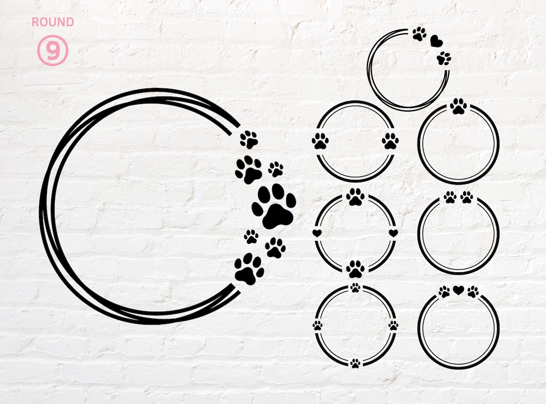 Paw Circle Split Svg, Png, Dxf, Eps, Pdf - Etsy