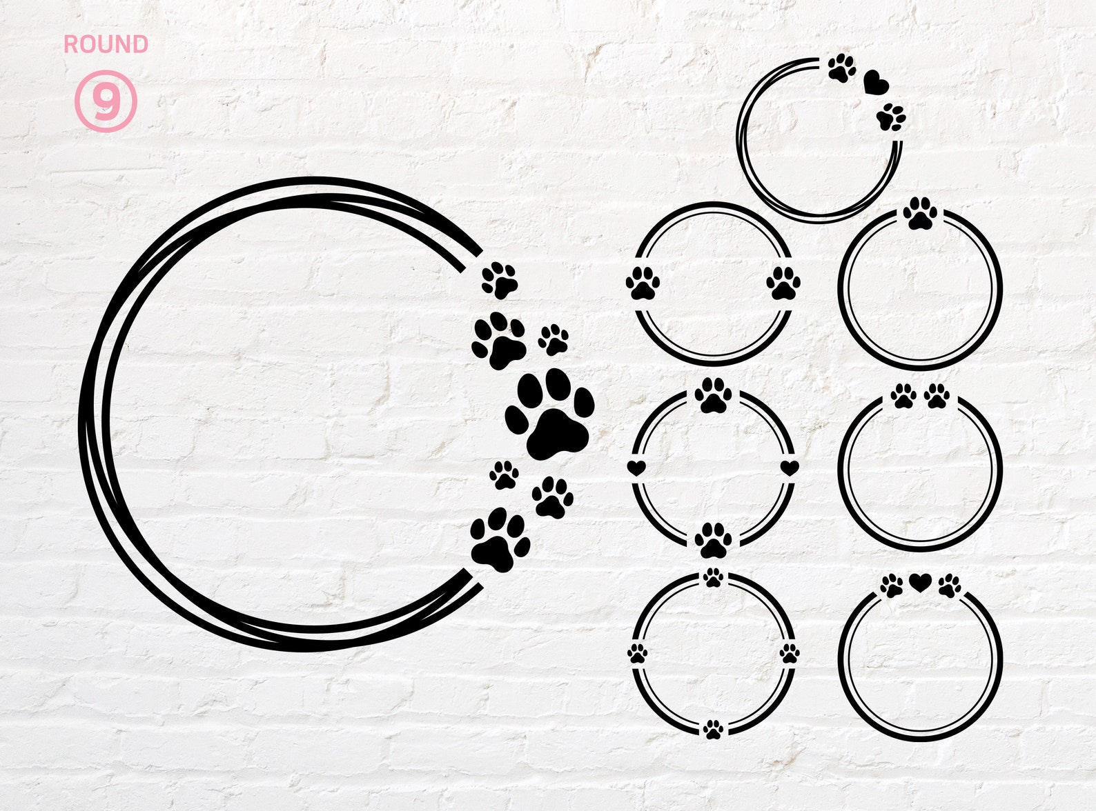 Paw Circle Split Svg, Png, Dxf, Eps, Pdf - Etsy