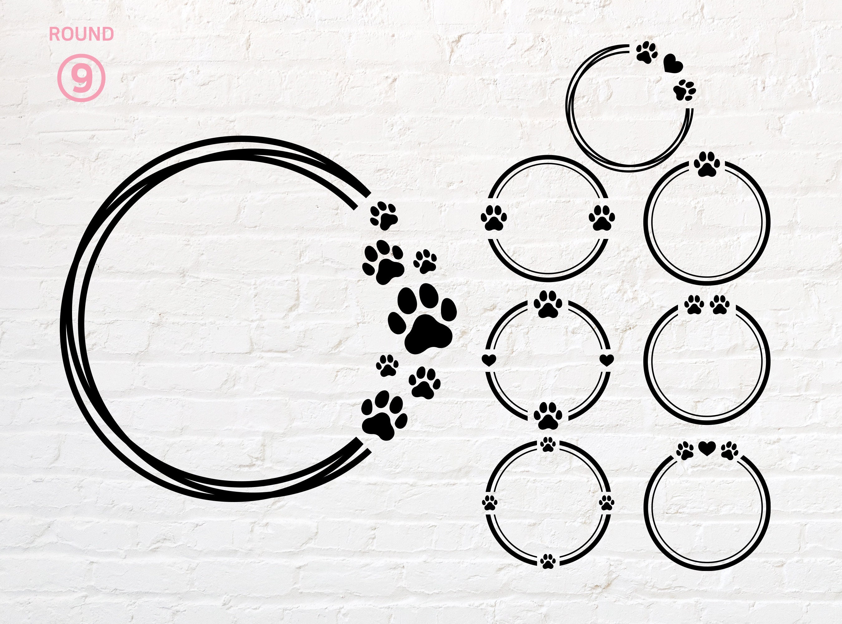 Paw Circle Split Svg, Png, Dxf, Eps, Pdf - Etsy