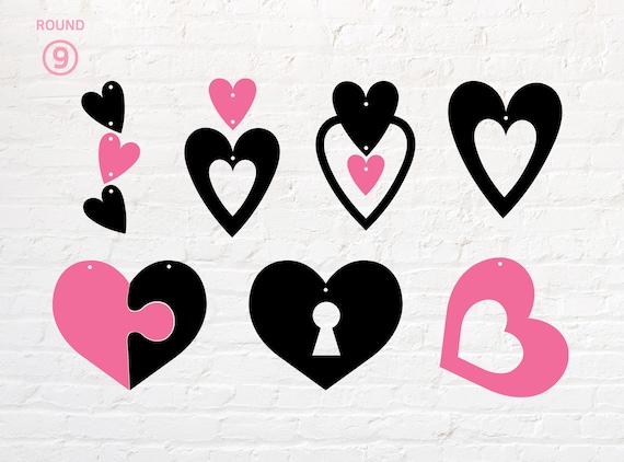 Heart Earring Svg Png Dxf Eps Pdf - Etsy