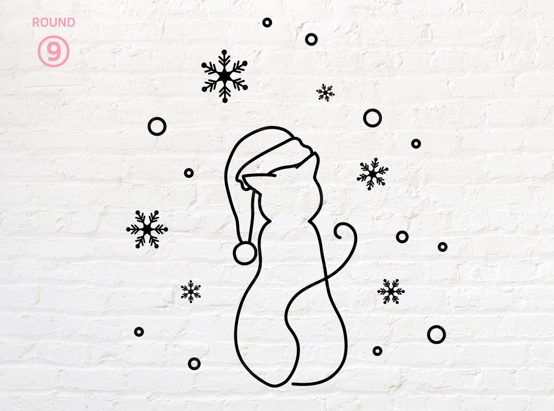 Christmas Cat Outline Svg, Png, Dxf, Eps, Pdf - Etsy