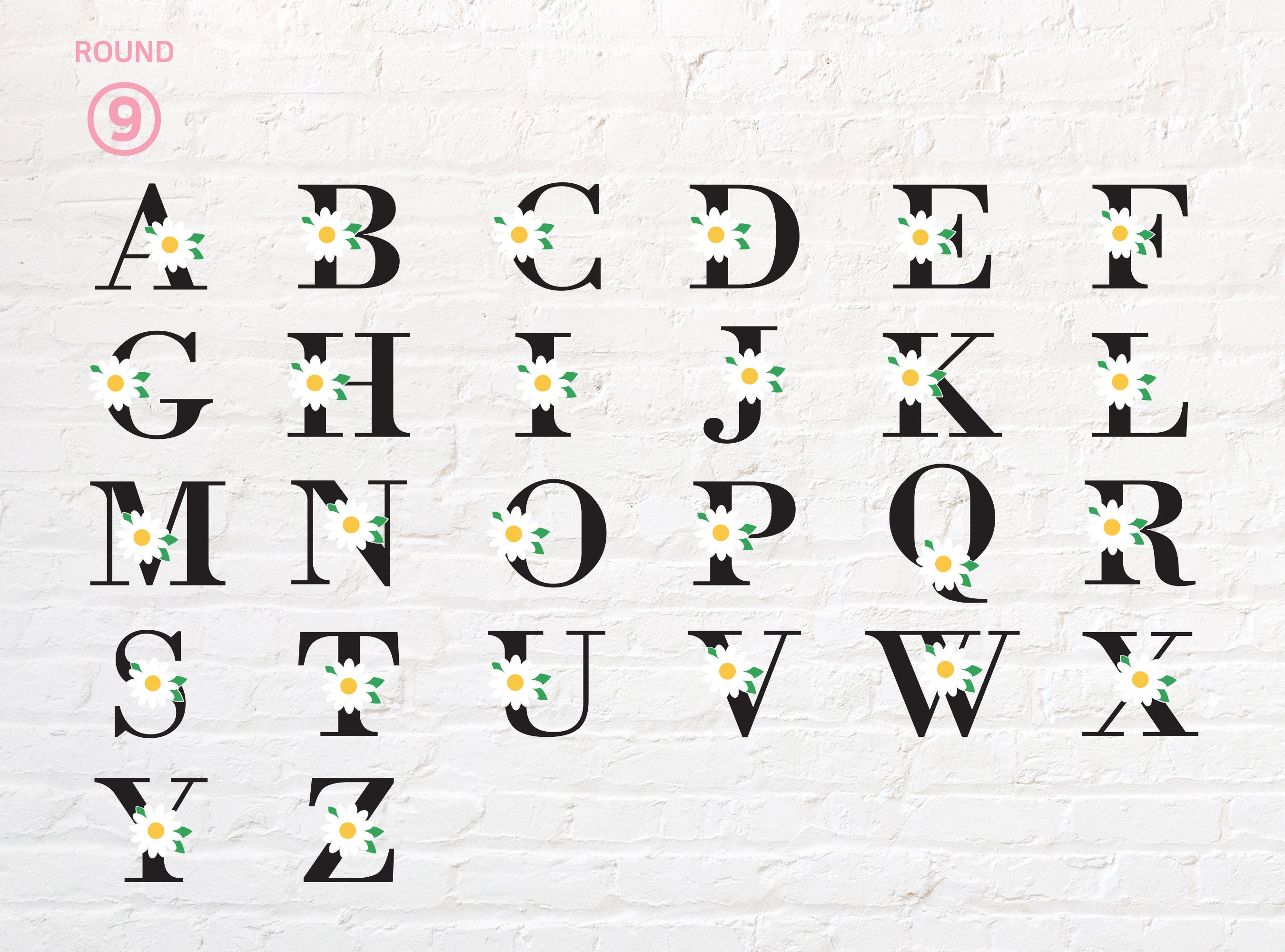 Daisy Alphabet Svg Daisy Monogram Svg Png Dxf Eps Pdf | Etsy