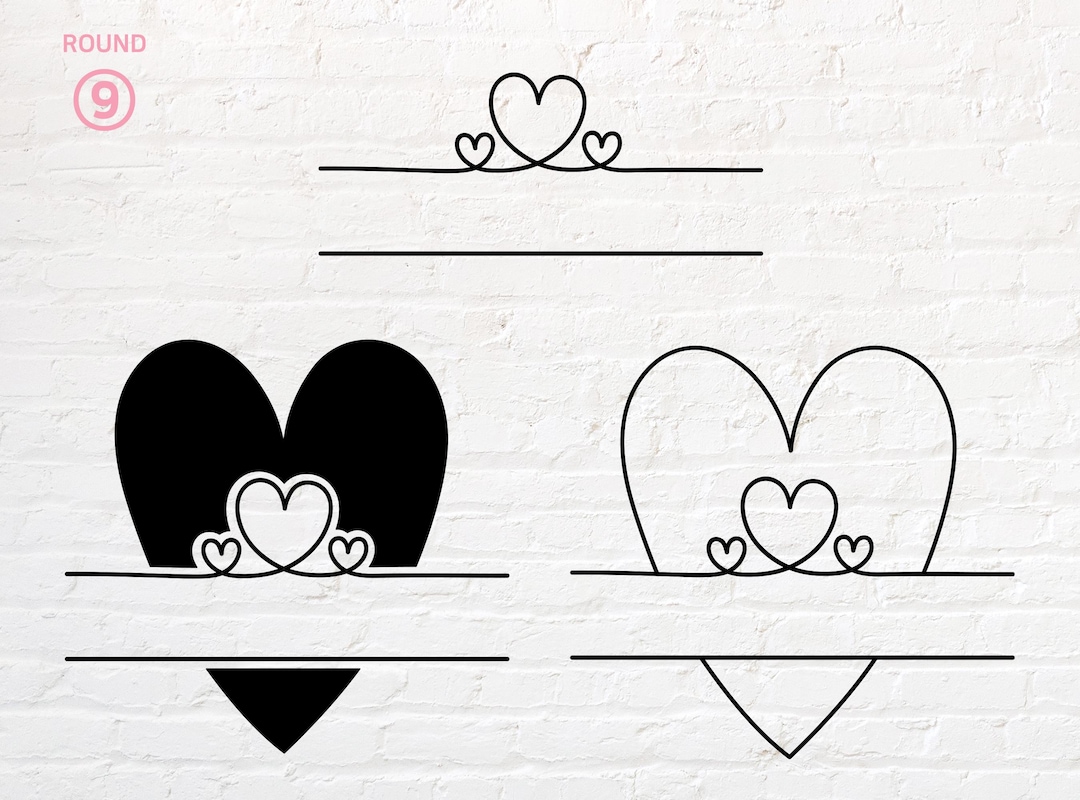 Heart Split Frame Svg, Png, Dxf, Eps, Pdf - Etsy