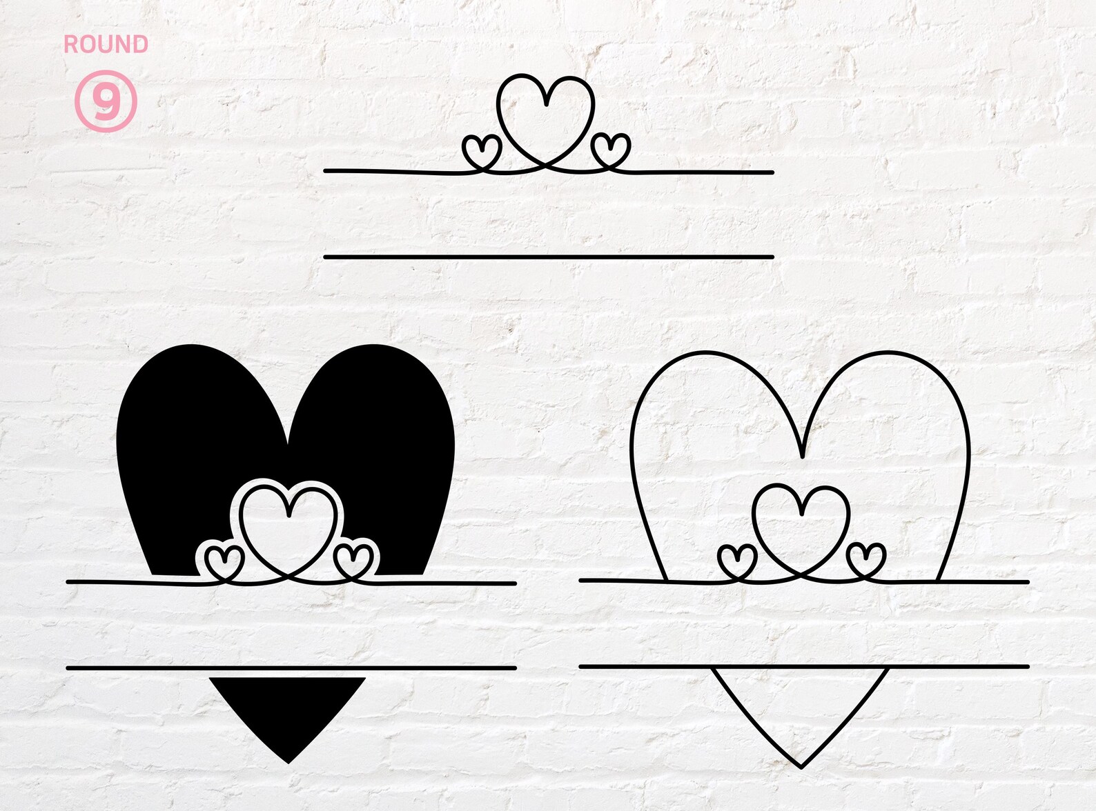 Heart Split Frame Svg, Png, Dxf, Eps, Pdf - Etsy