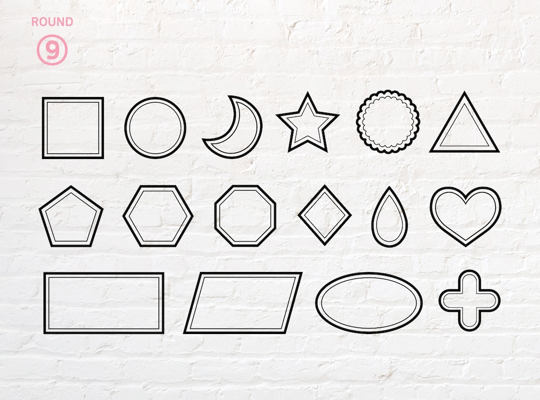Outlines Shapes Svg, 2line Shape Svg, Png, Dxf, Eps, Pdf - Etsy