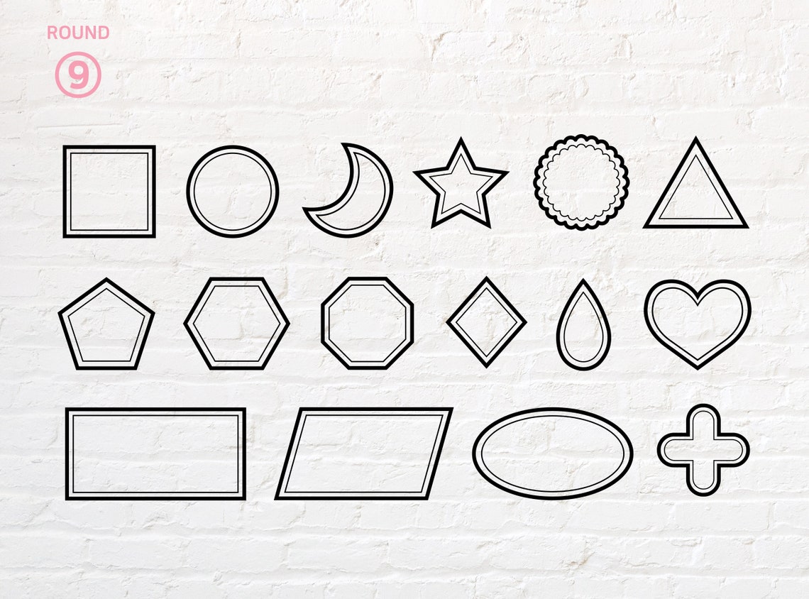 Outlines Shapes Svg, 2line Shape Svg, Png, Dxf, Eps, Pdf - Etsy
