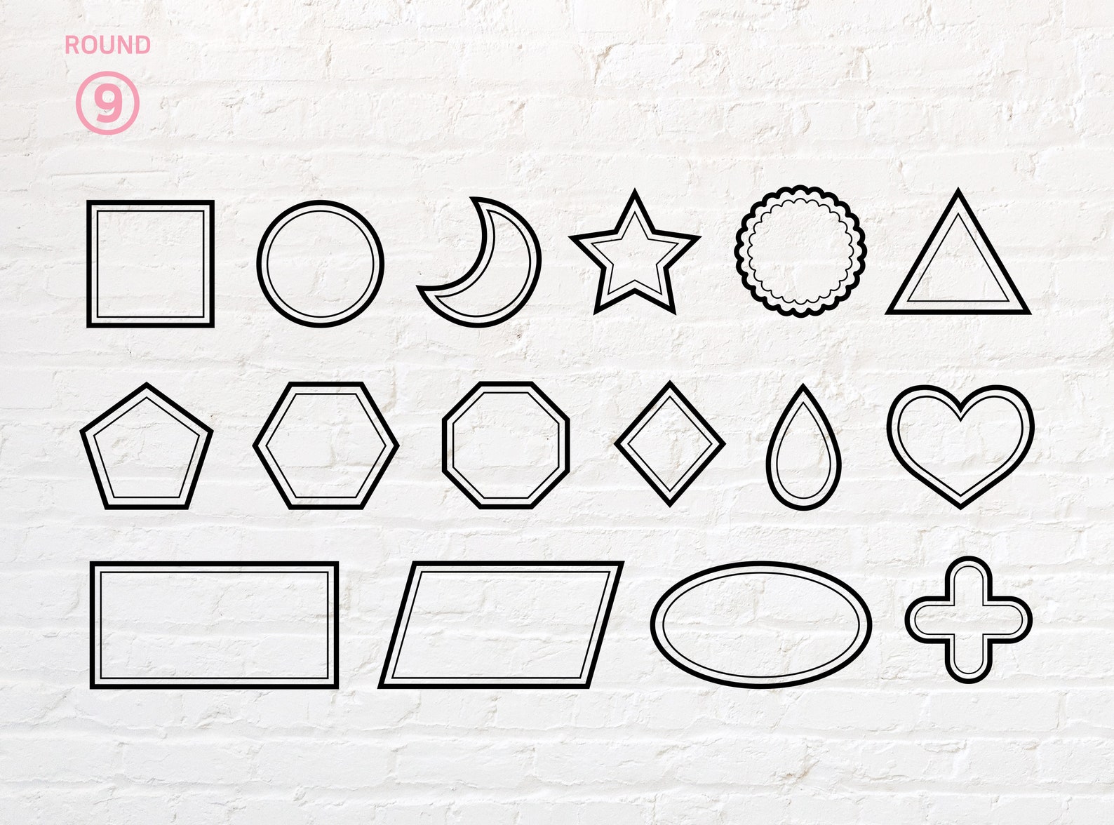 Outlines Shapes Svg, 2line Shape Svg, Png, Dxf, Eps, Pdf - Etsy
