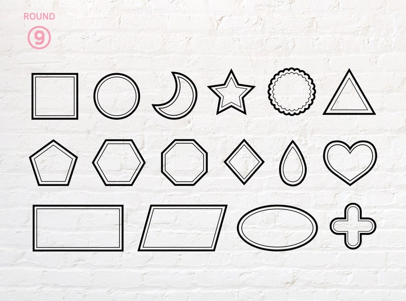 Outlines Shapes Svg 2line Shape Svg Png Dxf Eps Pdf | Etsy