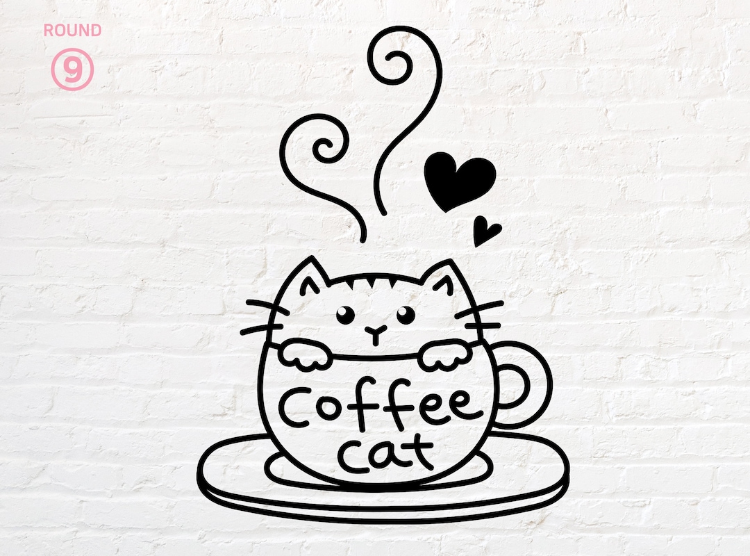 Coffee Cat Svg, Png, Dxf, Eps, Pdf - Etsy