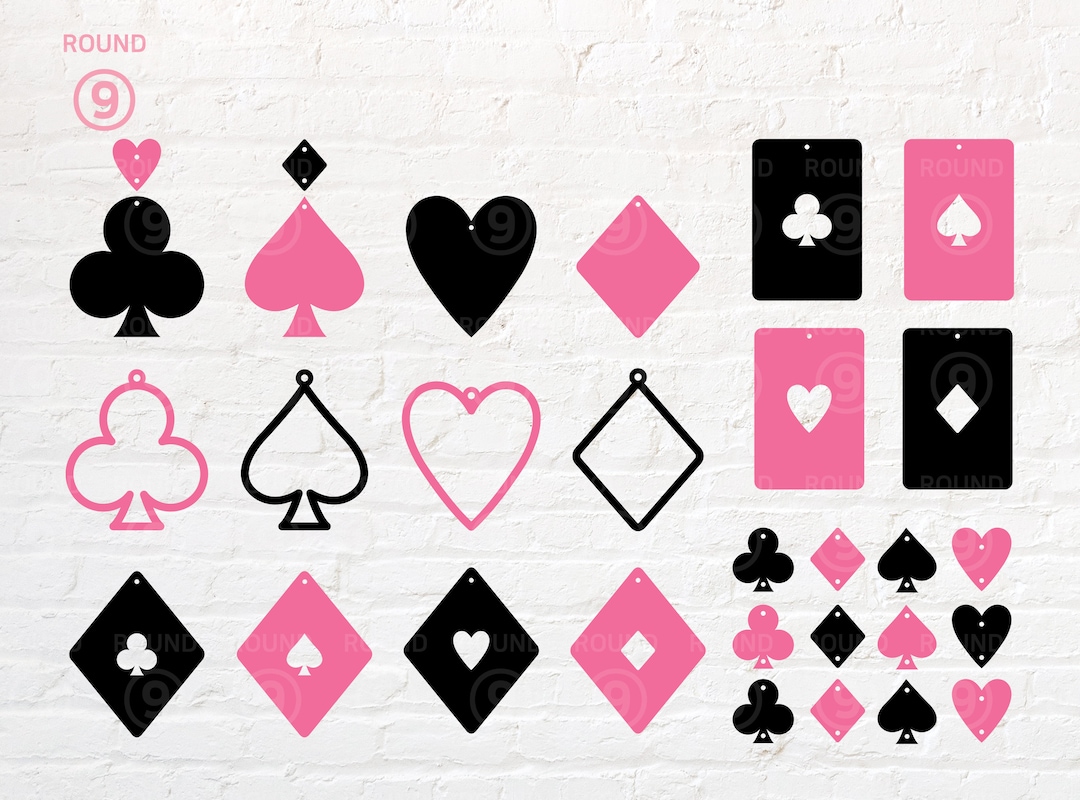 Poker Card Earring Svg, Png, Dxf, Eps, Pdf - Etsy