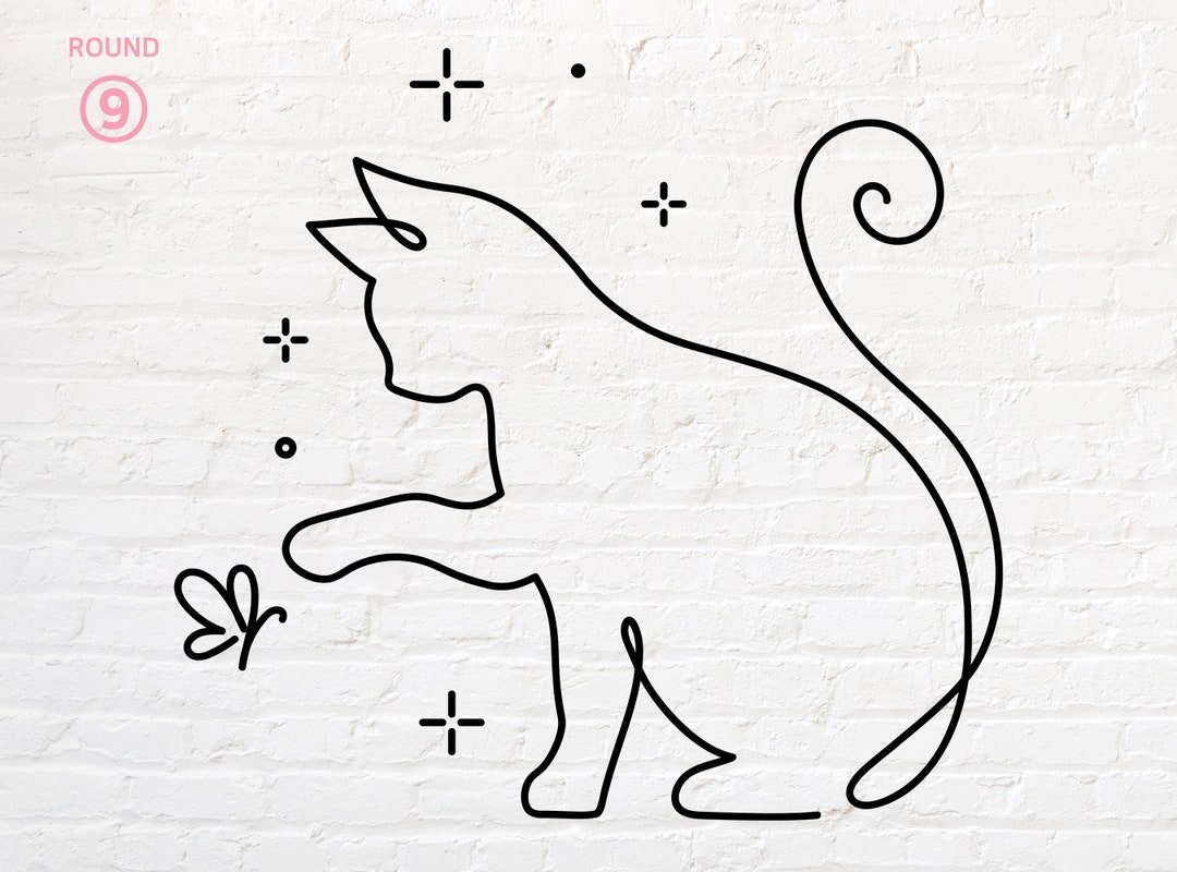 Cat Outline Svg, Png, Dxf, Eps, Pdf - Etsy