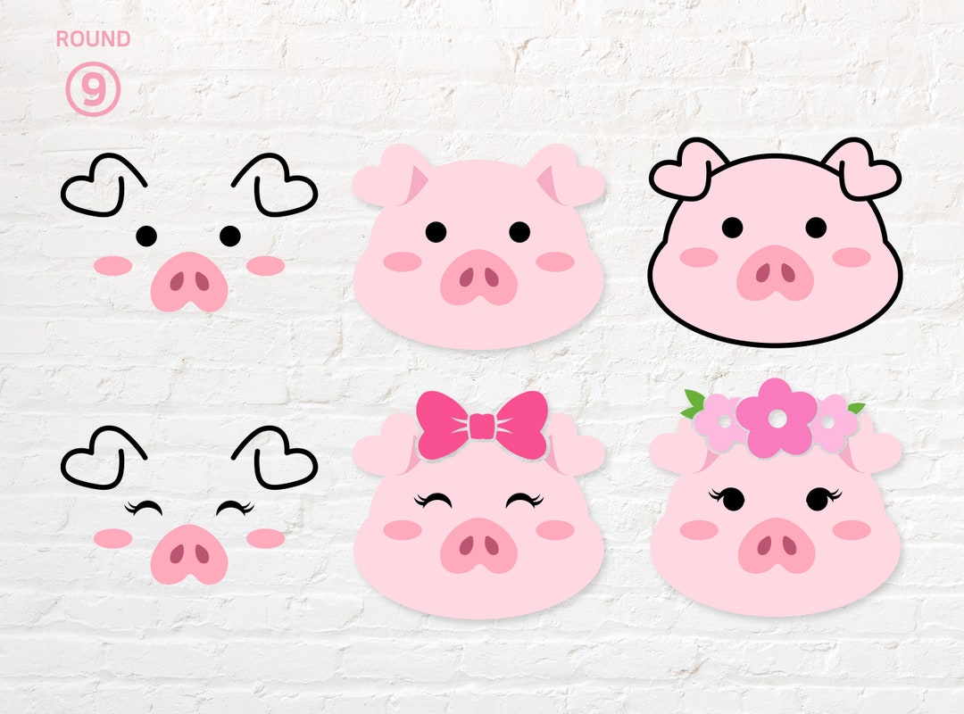Pig Face Svg, Png, Dxf, Eps, Pdf - Etsy