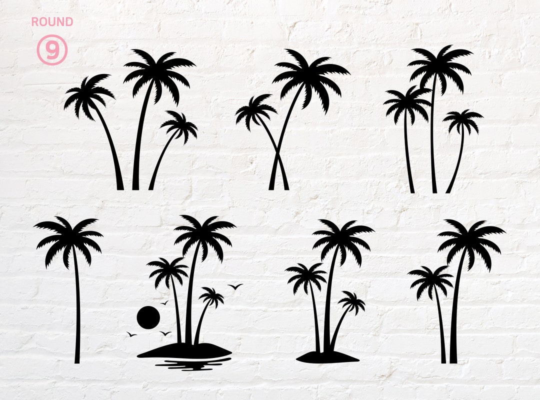 Palm Trees Svg, Png, Dxf, Eps, Pdf - Etsy
