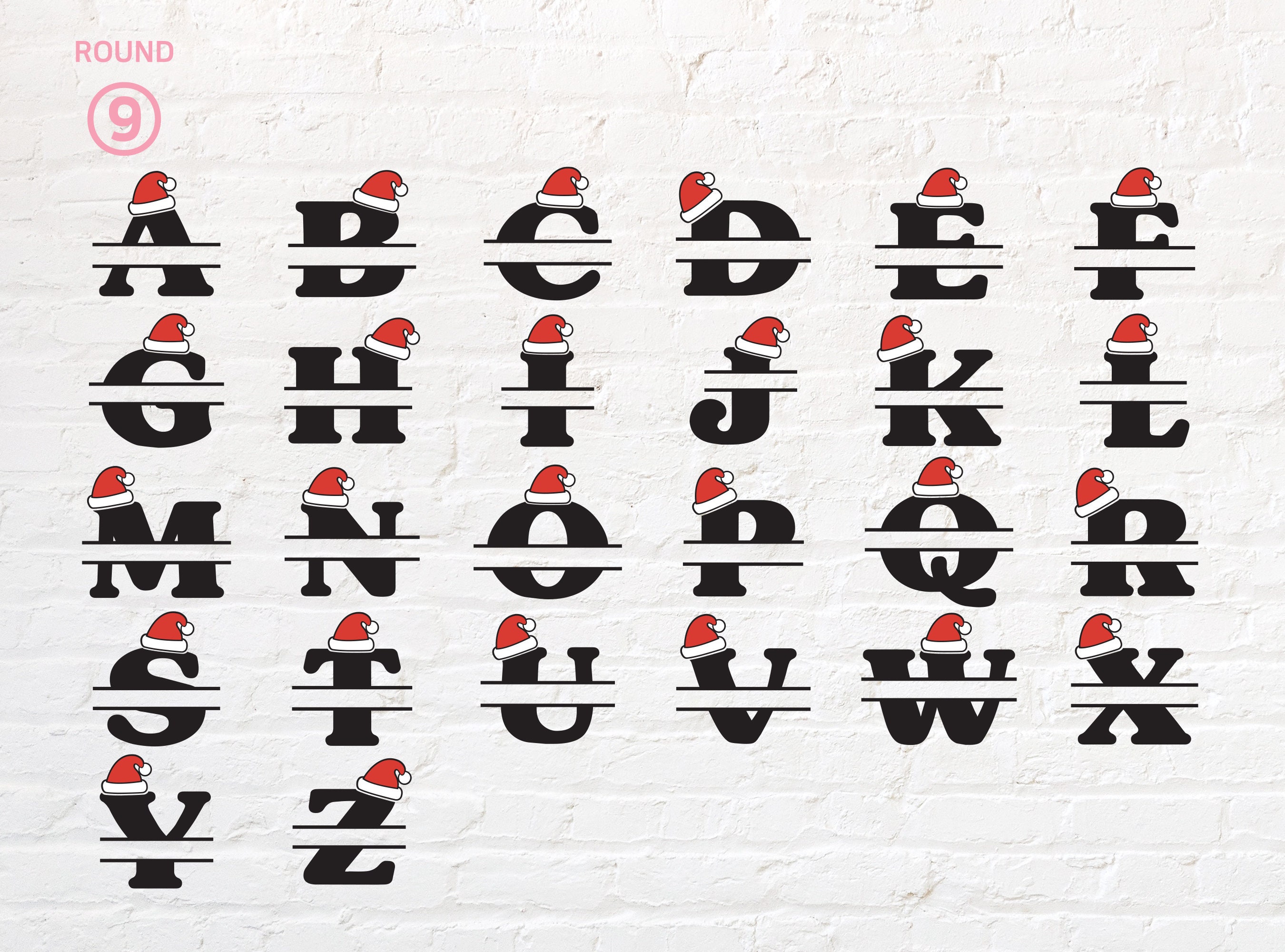 Christmas Alphabet Svg Christmas Alphabet Split Svg. Png | Etsy