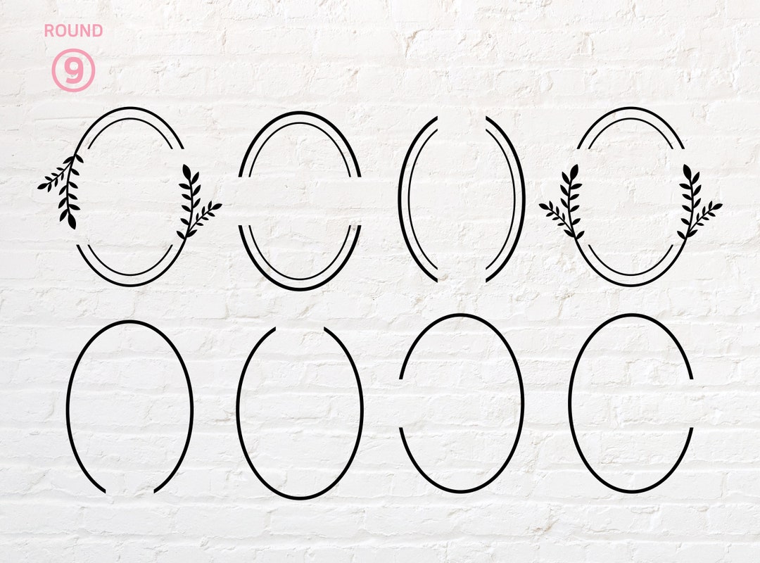 Oval Outline Svg, Oval Split Svg, Png, Dxf, Eps, Pdf - Etsy