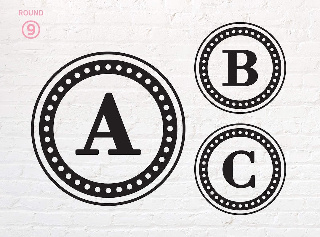 Alphabet Svg, Dotted Circle Monogram Svg, Png, Dxf, Eps, Pdf - Etsy