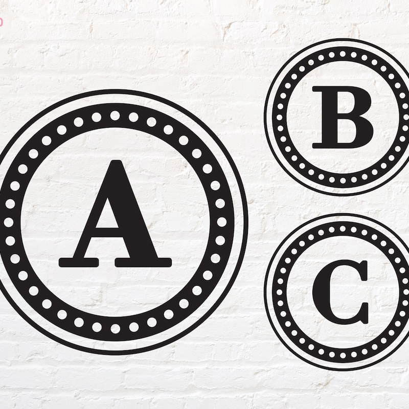 Circle Monogram Svg - Etsy