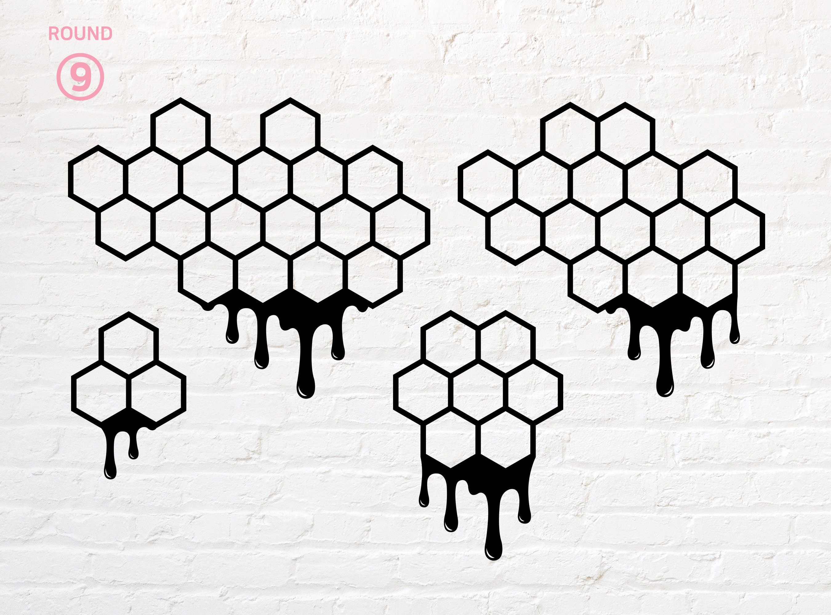 Dripping Honeycomb Svg, Png, Dxf, Eps, Pdf - Etsy