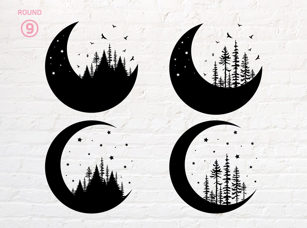Moon Forest Svg, Png, Dxf, Eps, Pdf - Etsy