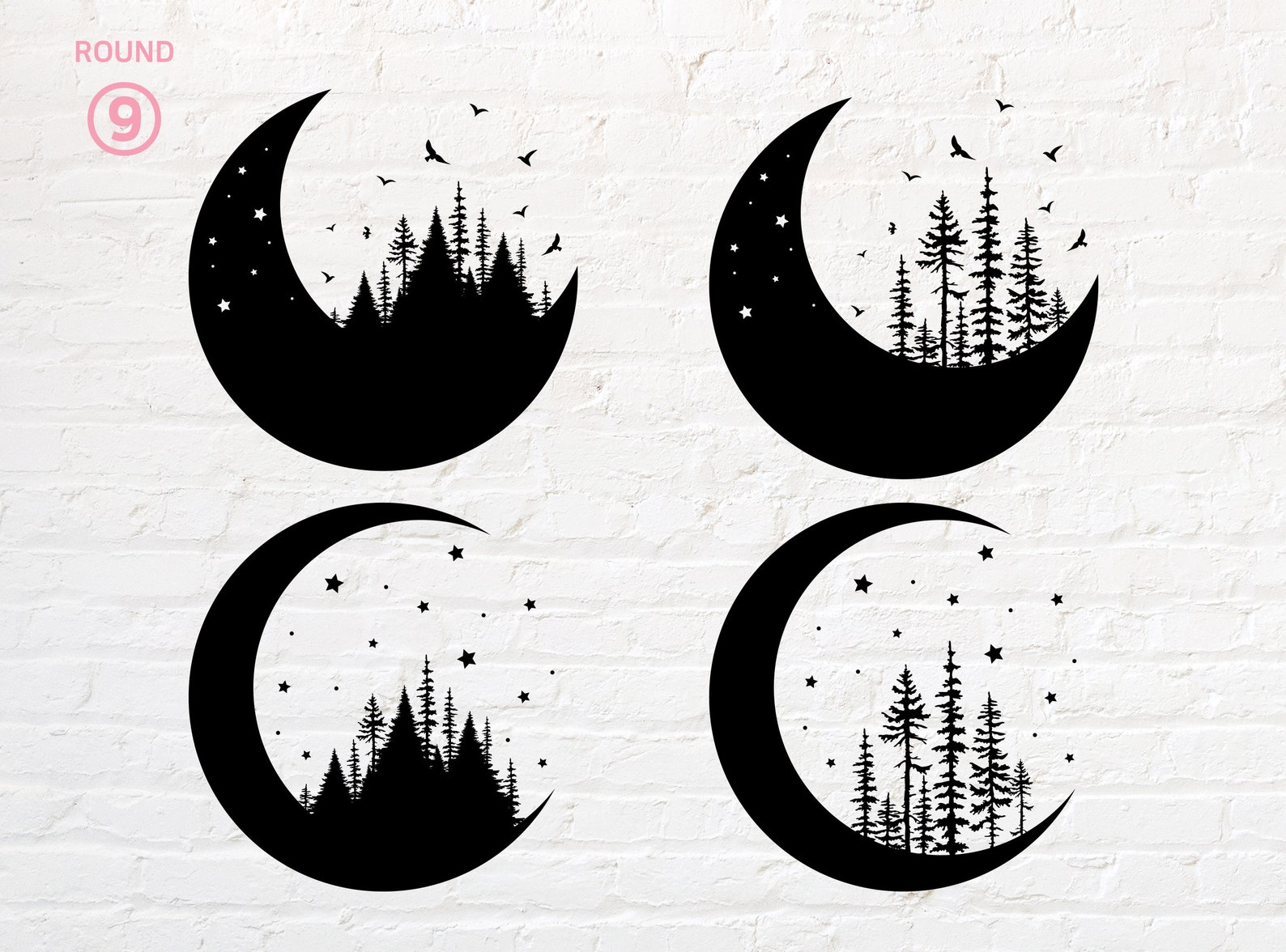 Moon Forest Svg, Png, Dxf, Eps, Pdf - Etsy