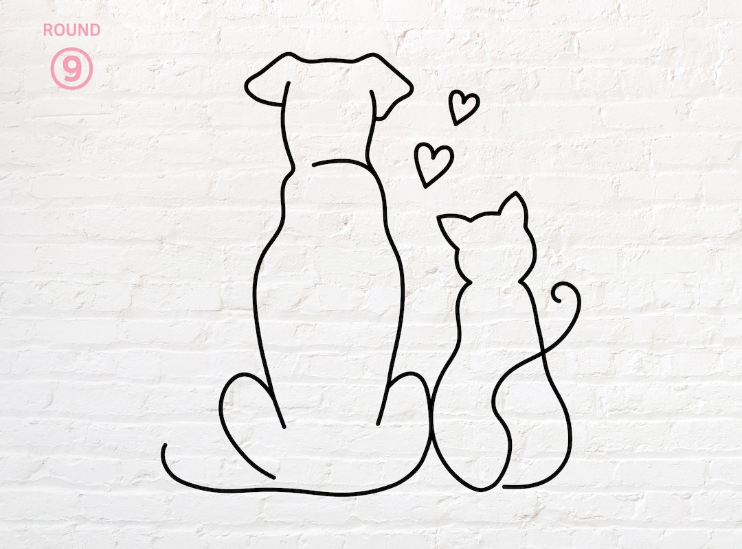 Dog and Cat Outline Svg, Png, Dxf, Eps, Pdf - Etsy
